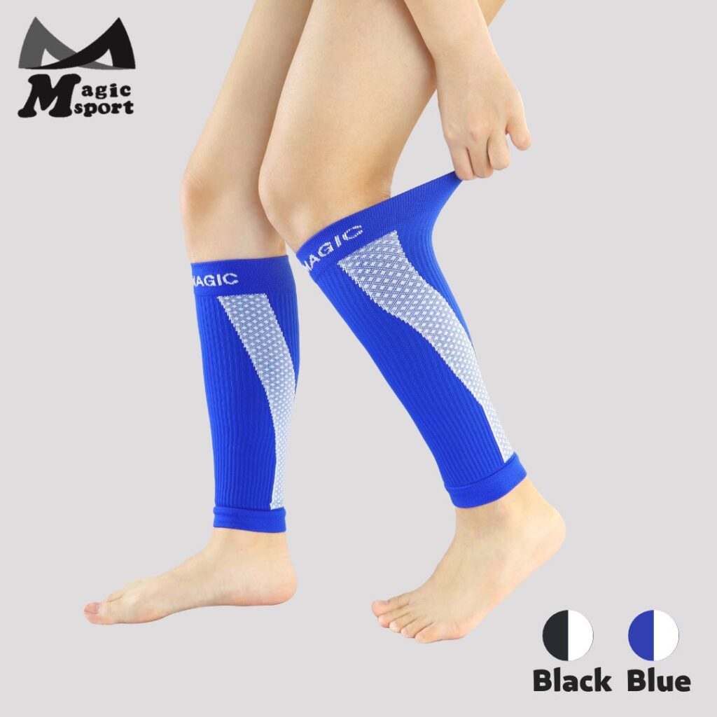 Kinesiology Taping Compression Calf Sleeves-Blue - magicsport